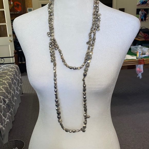Jewelry | Extra Long Silver Beaded Necklace | Poshmark
